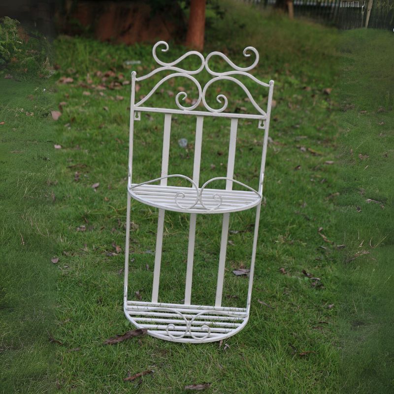 2 Tier Wrought Iron Wall Shelf - Outdoor Living Essentials