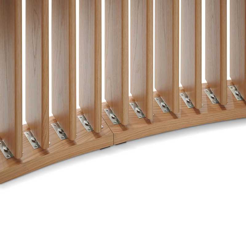 Dawnview 300cm Curved Wall Stand - Natural Oak - Outdoor Living Essentials