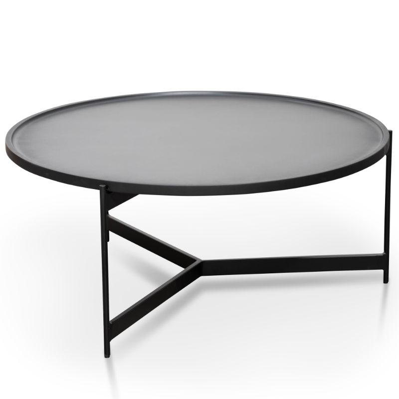 Foam 90cm Coffee Table - Matt Black - Outdoor Living Essentials