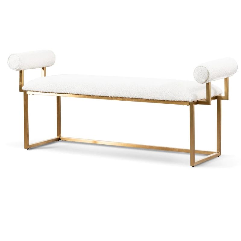 Magnolia Bench - Brushed Gold Base - Outdoor Living Essentials