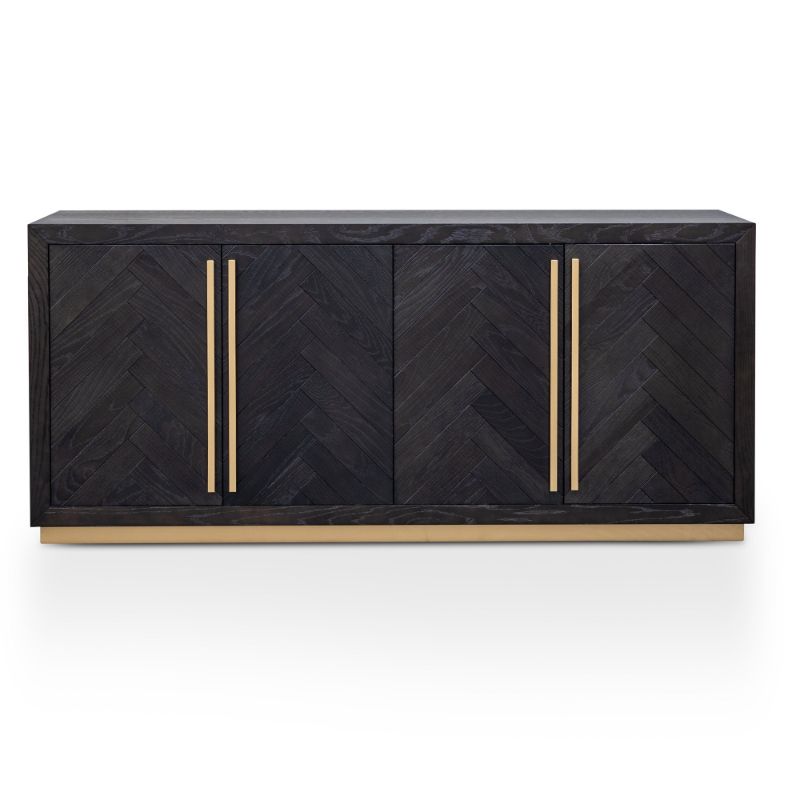 Wellington 180cm Sideboard - Black and Brass - Outdoor Living Essentials